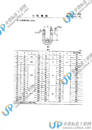 免费下载 JB/ZQ 4321-2006 U形螺栓_标准下载-UPBZ免费标准下载网-www.upbz.net
